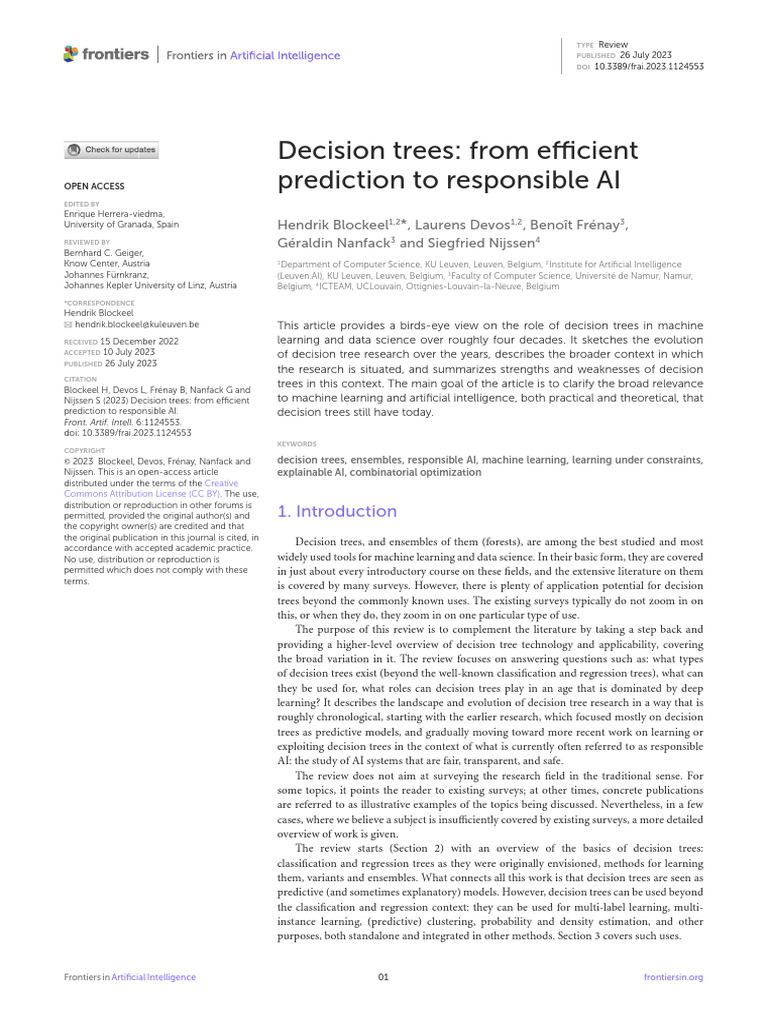 Decision Trees Frai 06 1124553 | PDF | Statistical Classification | Theoretical Computer Science