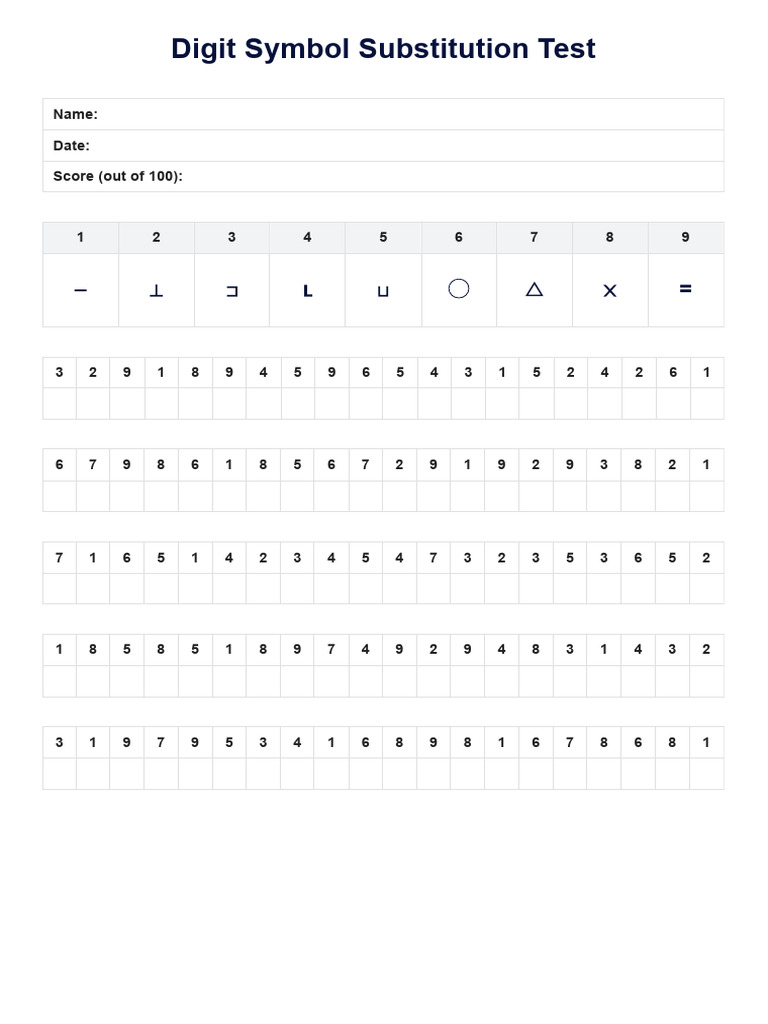 Digit Symbol Substitution Test 1 250312 123438 | PDF