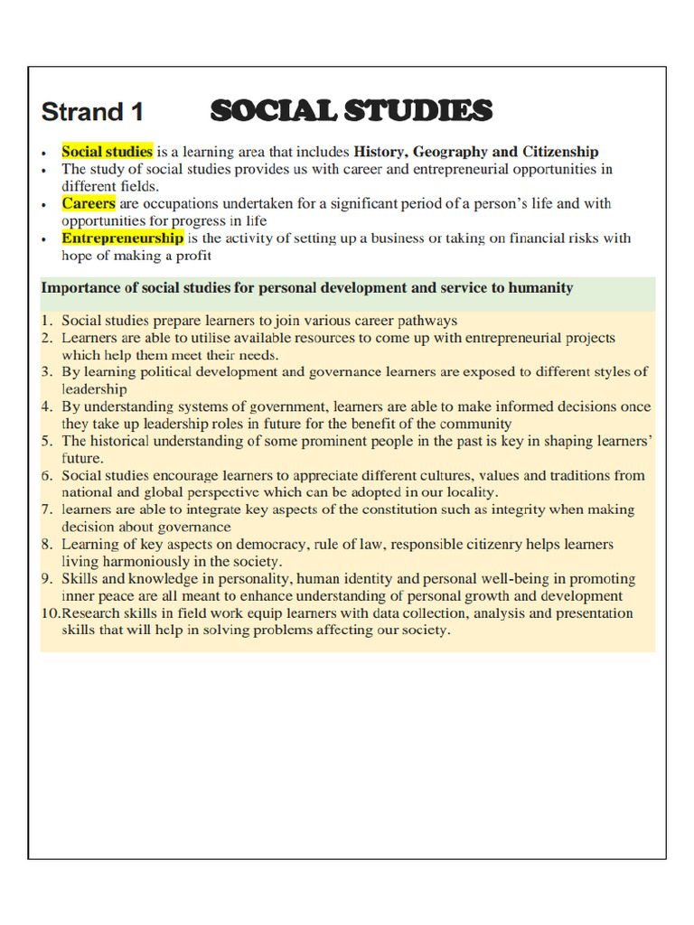 Grade 7 Cbc Social Studies Notes By Vyntex Technologies Pdf