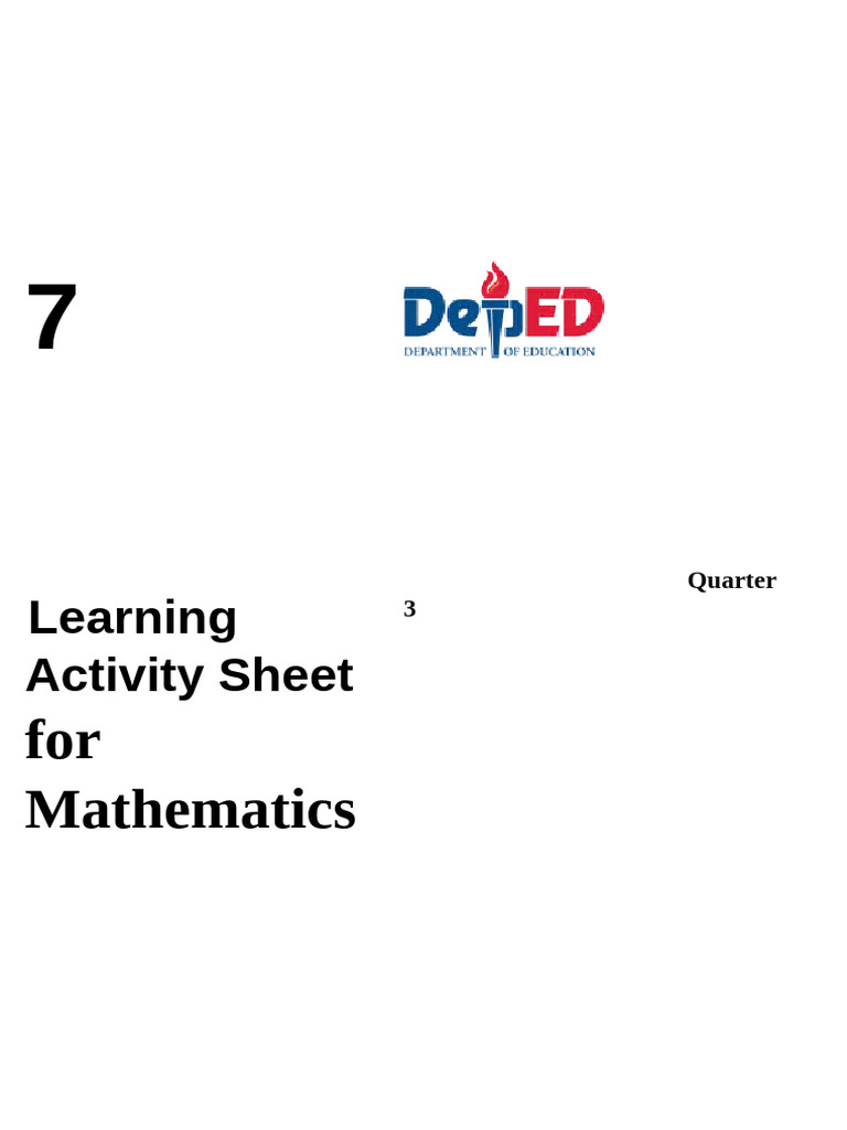 Q4 WS Mathematics 7 Lesson 1 Week 1 | PDF | Sampling (Statistics ...