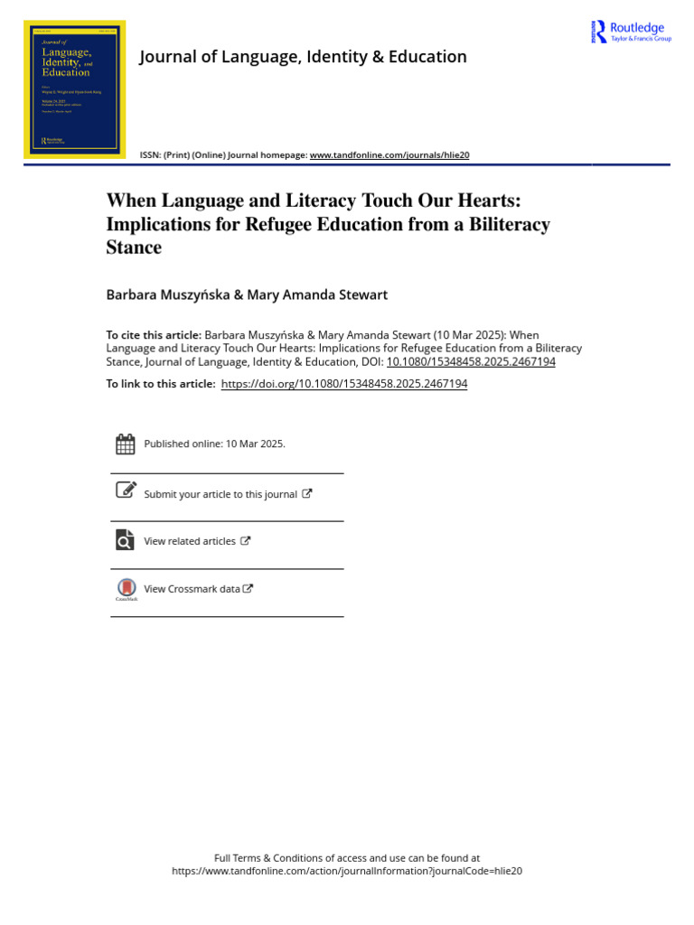 Biliteracy in Refugee Education | PDF | Multilingualism | Second Language