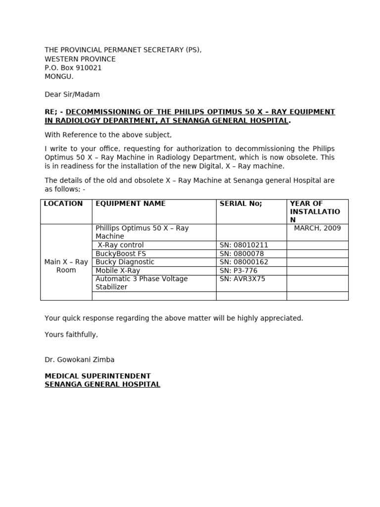 Decommisioning Letter 2023 | PDF