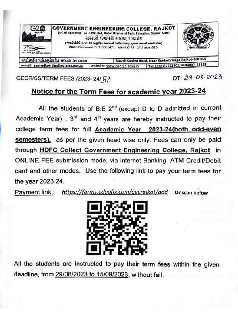 Term Fees Notice - 2023 24 - Compressed | PDF