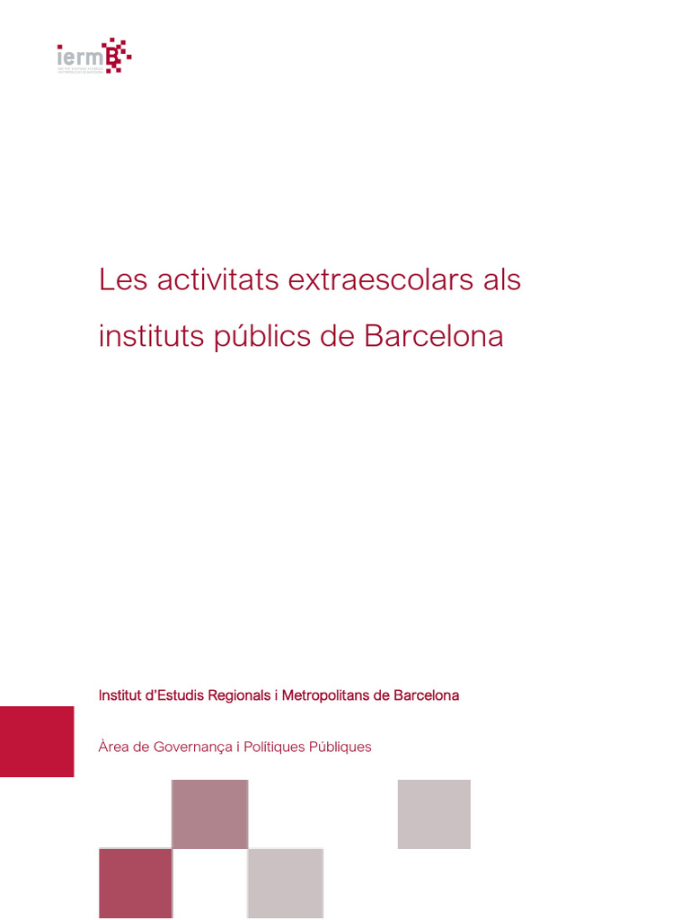 Informe Activitats Extraescolars Instituts Publics Barcelona 2020 | PDF