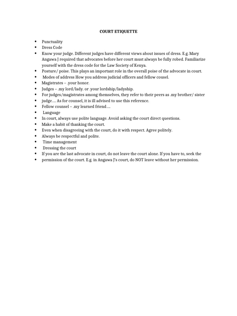 Court Etiquette for Advocates | PDF