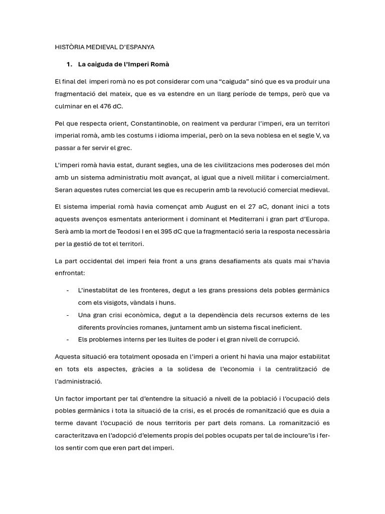 APUNTS NET Historia Medieval D'espanya | PDF