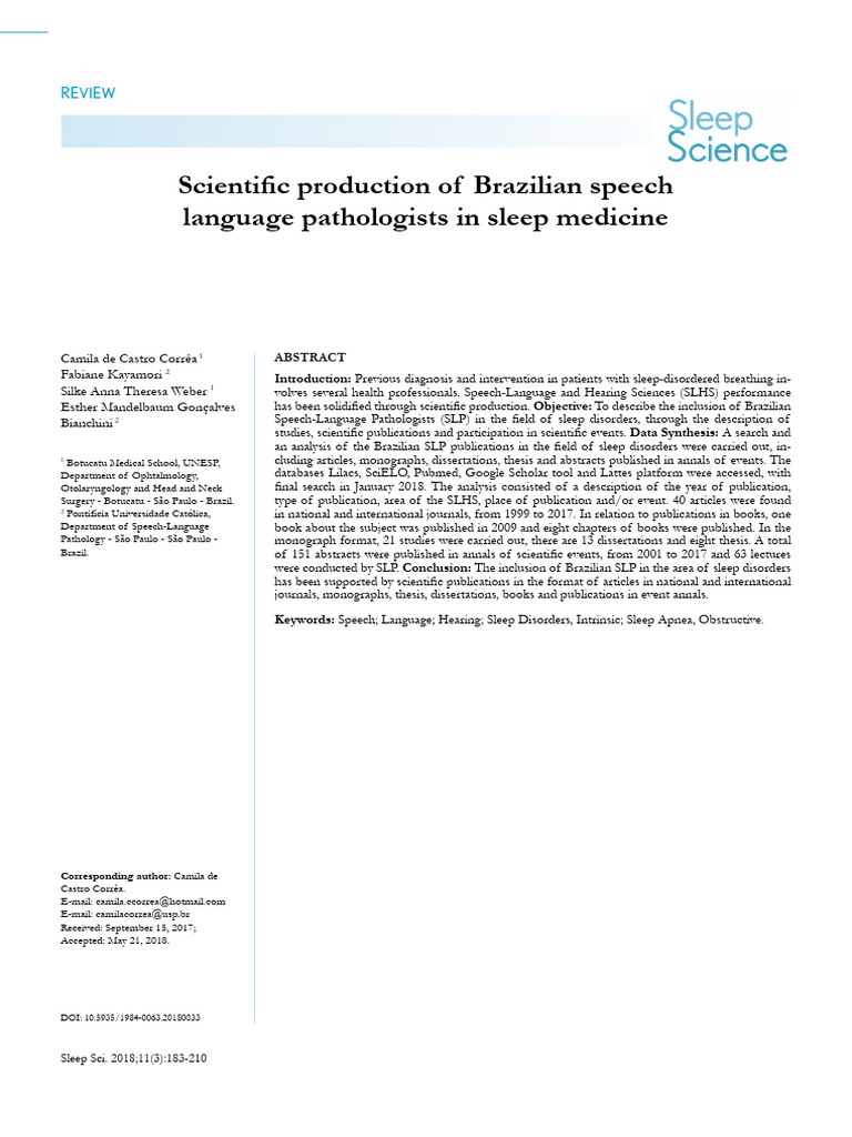 2018. Castro Correa Bianchini et al. Scientific_production_of_Brazilian_speech_language path in ...