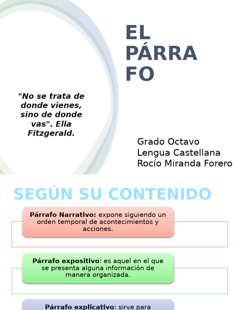 Tipos de Párrafos en Lengua Castellana | PDF | Pensamiento