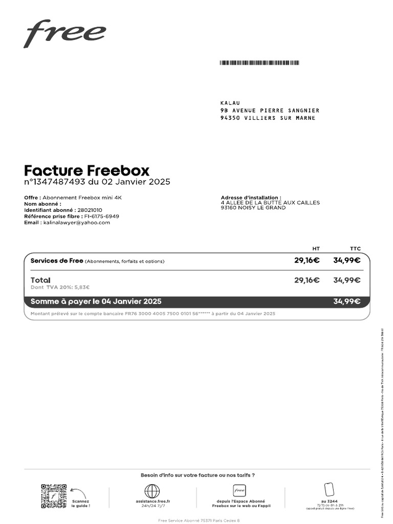 FREE - Facture Internet | PDF