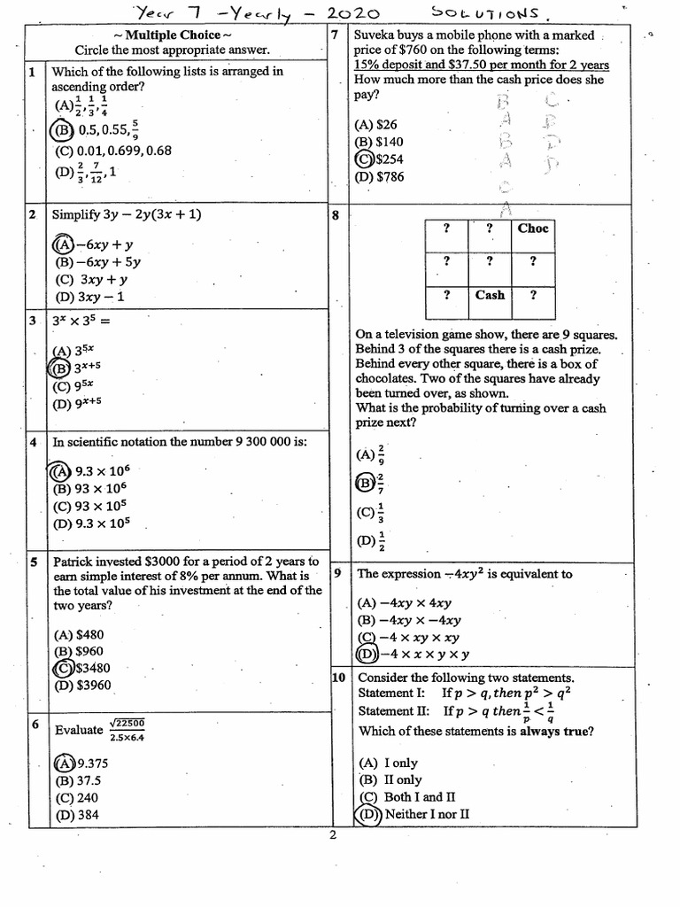 7 T4 2020 Yearly SOLN | PDF