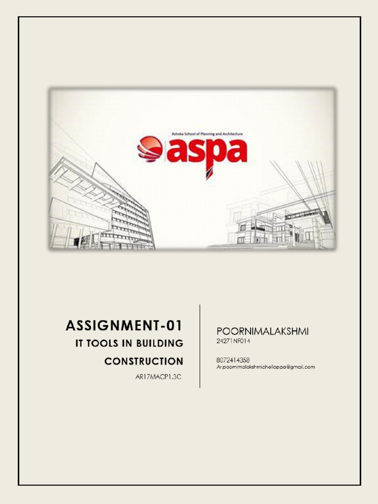 IT TOOLS IN BUILDING CONSTRUCTION_Assignment 1_Poornimalakshmi_24271NF014 2 | PDF | Wall ...