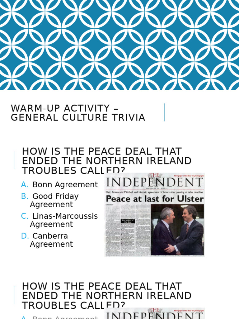 Warm-Up Activity - General Culture Trivia | PDF