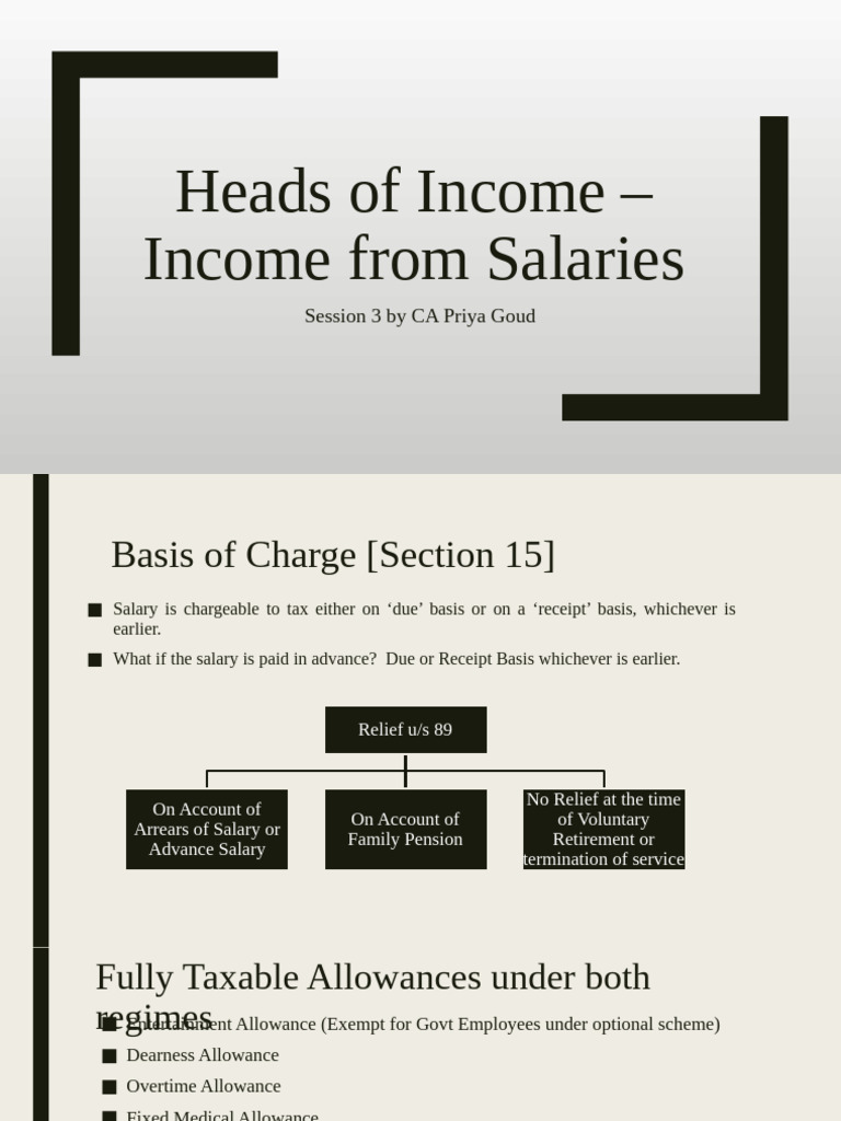 Session 3 - Income From Salaries | PDF | Salary | Taxes