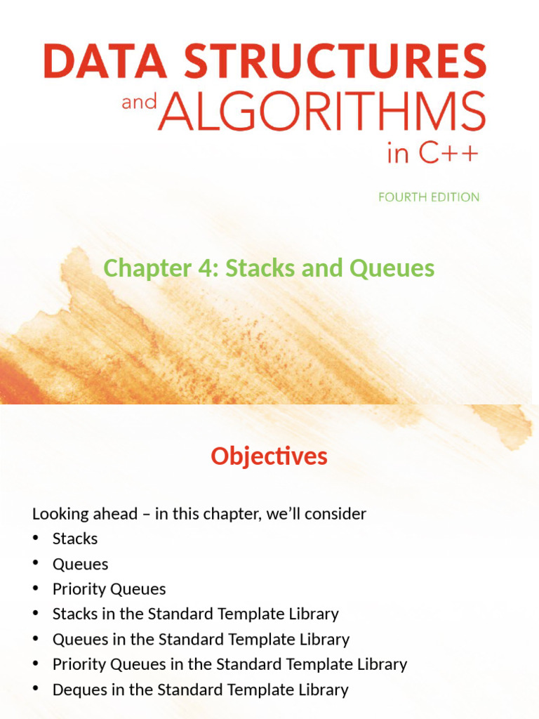 Stacks, Queues, and Priority Queues in C++ | PDF | Queue (Abstract Data Type) | Software Engineering