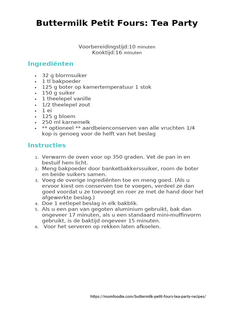 Buttermilk Petit Fours Tea Party | PDF