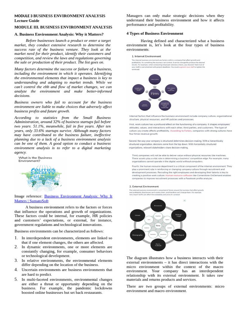 Module 3 Business Environment Analysis | PDF | Discounted Cash Flow | Risk