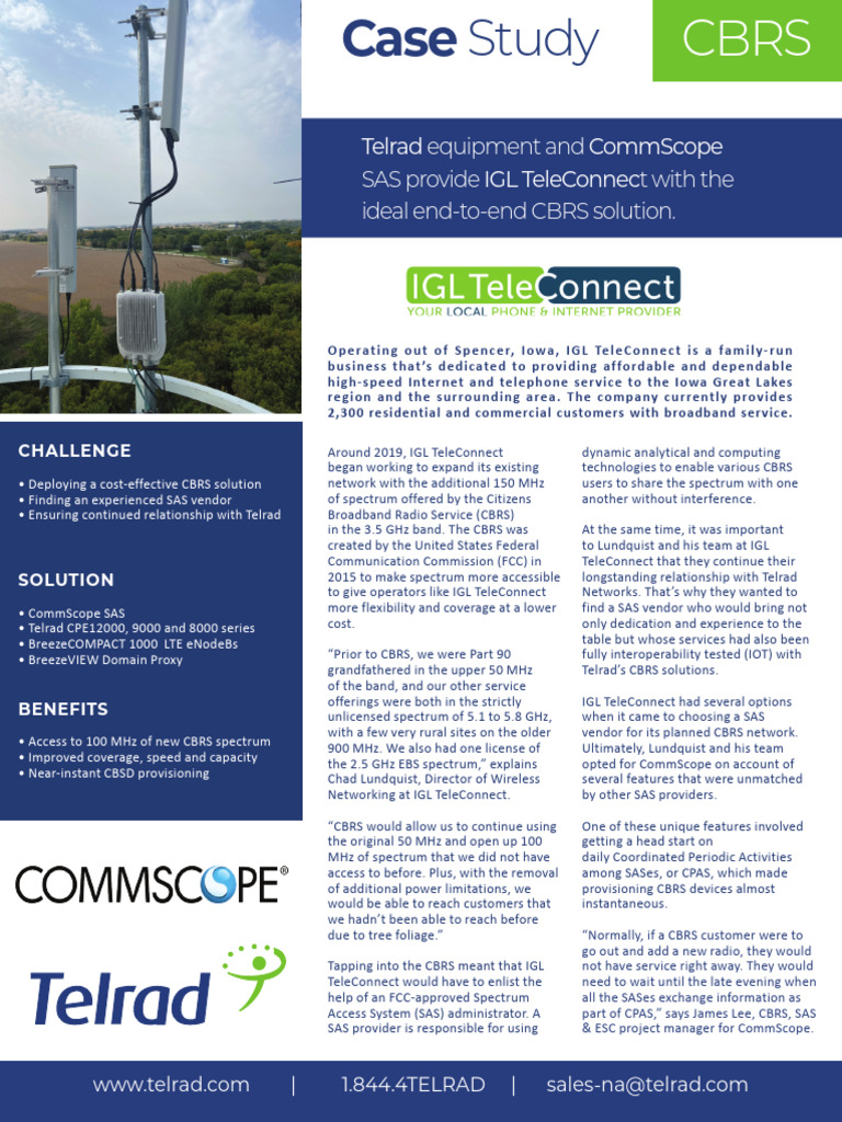 IGL TeleConnect's CBRS Network Expansion | PDF | Wireless | Communication