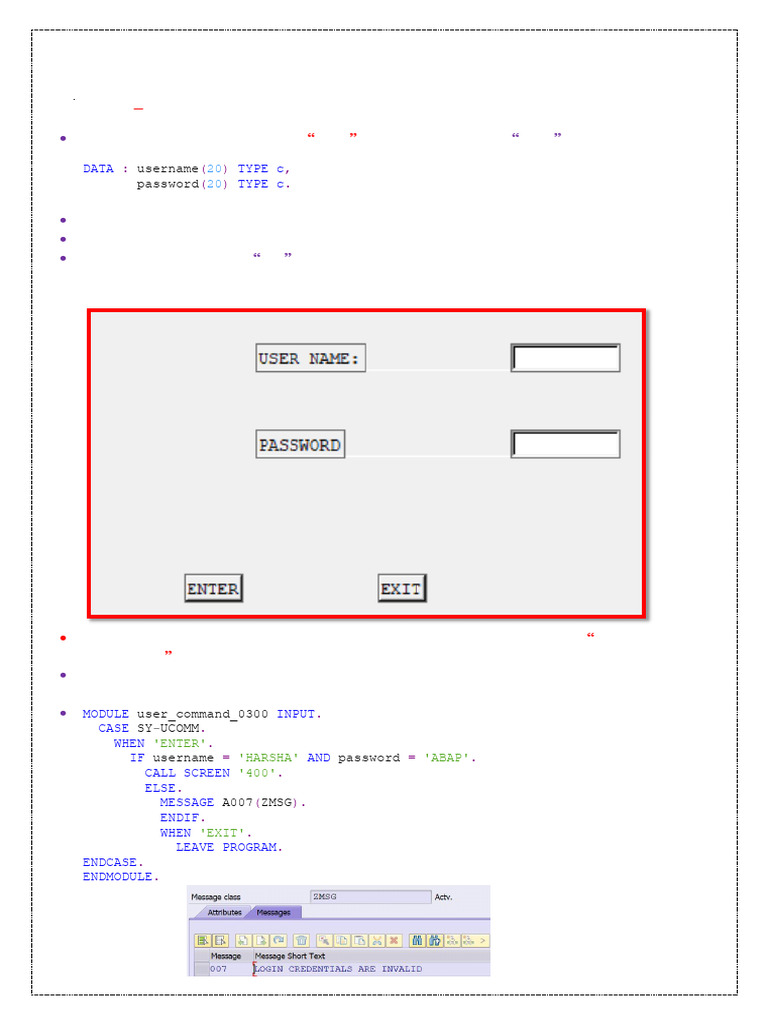 Design A Module Pool Screen of Username | PDF