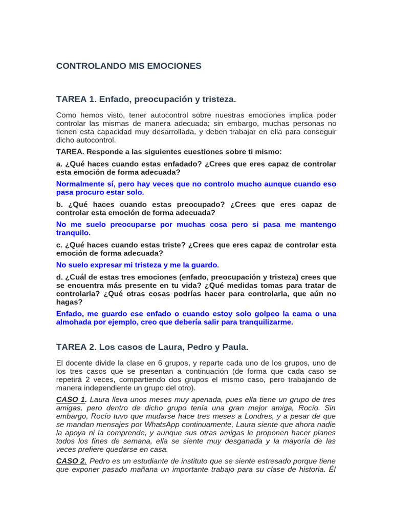 Sa4 Controlando Mis Emociones | PDF