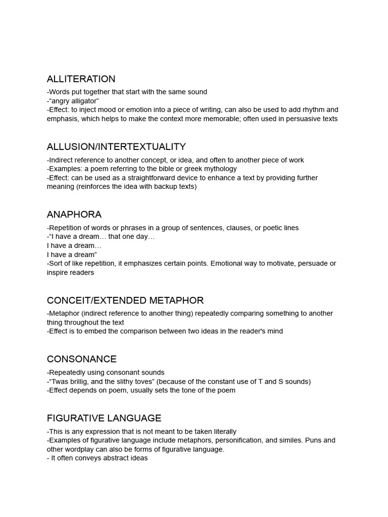 Common Devices in Poetry | PDF | Poetry | Metaphor