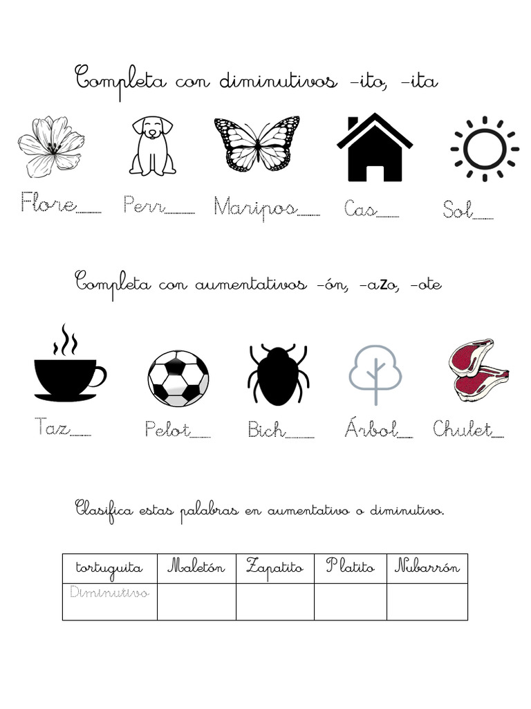 Completa Con Diminutivos | PDF