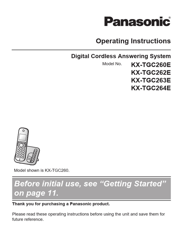 Panasonic KX-TGC260 Manual | PDF | Battery Charger | Ac Power Plugs And ...