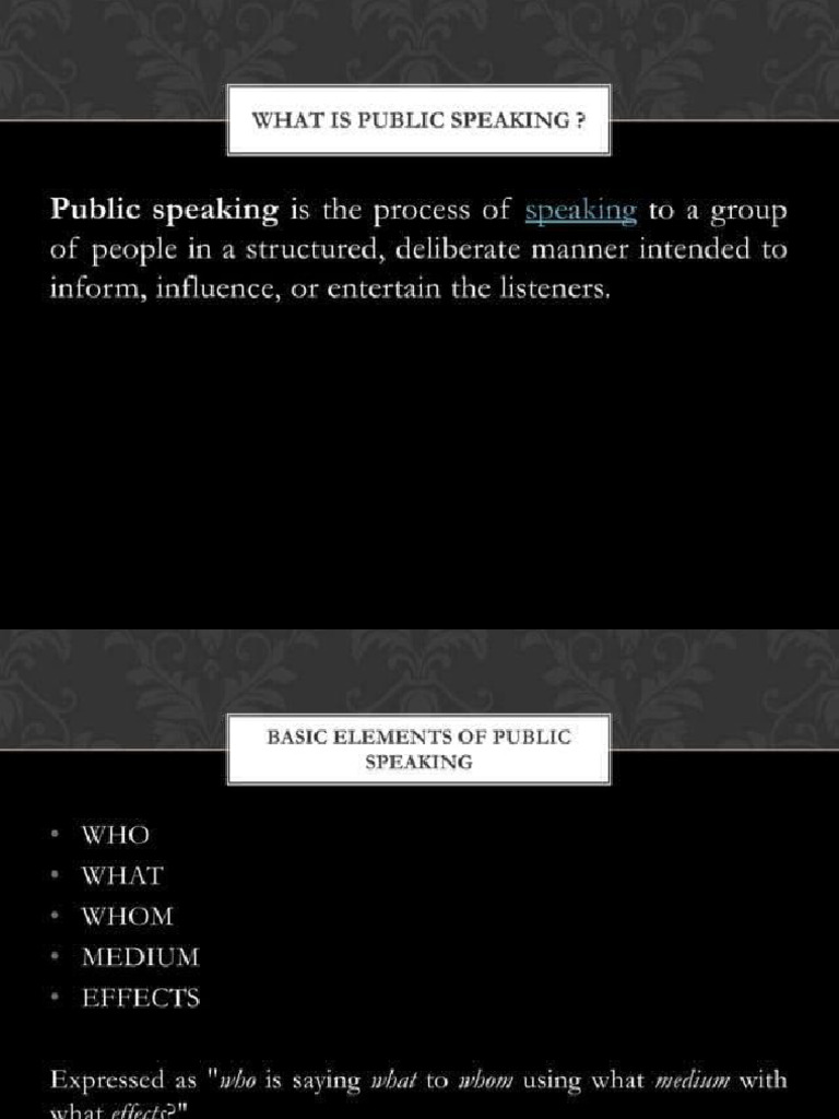 Public Speaking | PDF