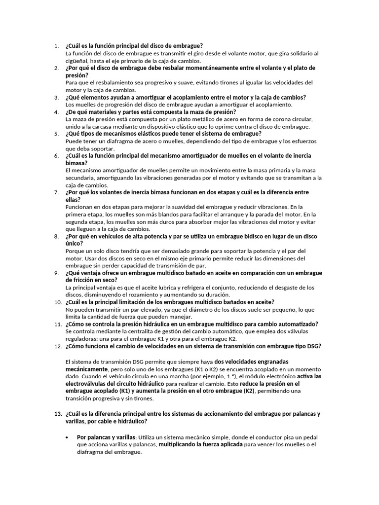 Actividades 2º Transiciones R | PDF | Embrague | Tecnologías automotrices