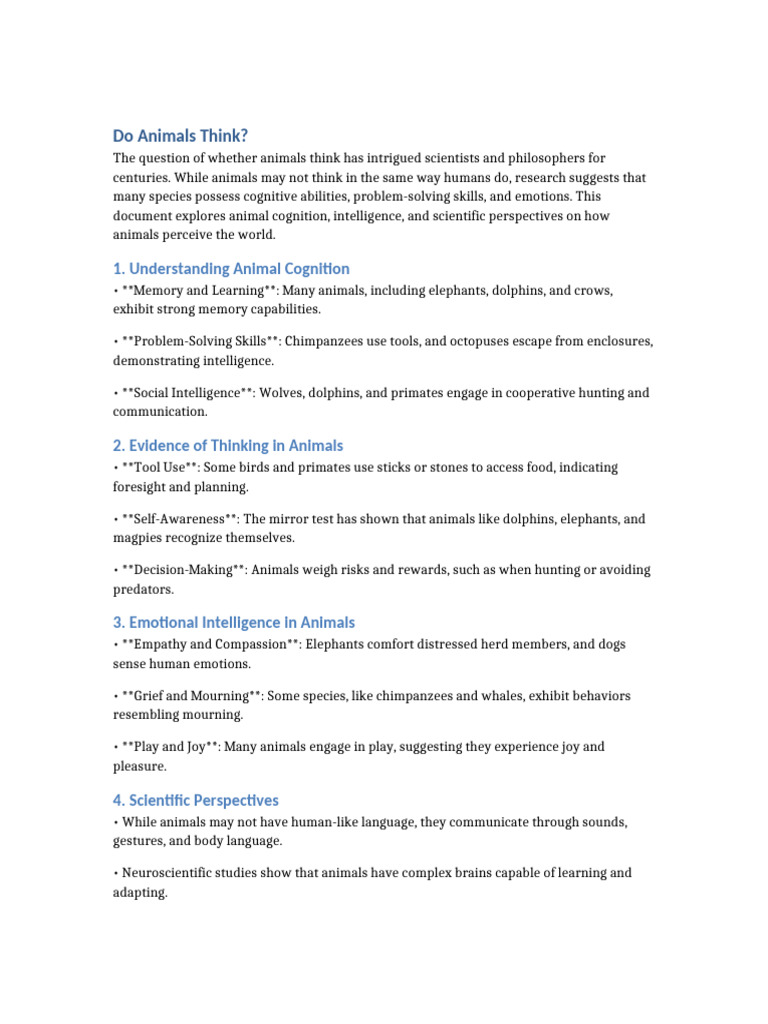 Do Animals Think | PDF