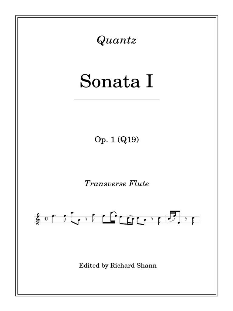 J.J.quantz Sonata in A Minor Op.1 NO.1 | PDF | Musical Compositions ...