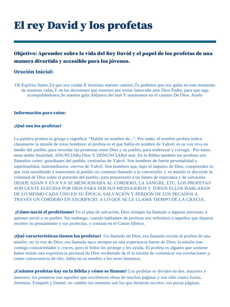 El Rey David | PDF | David | Profeta