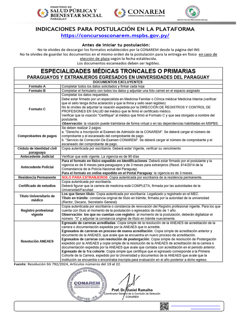 Indicaciones - TRONCALES - Paraguayos y Extranjeros Recibidos en ...