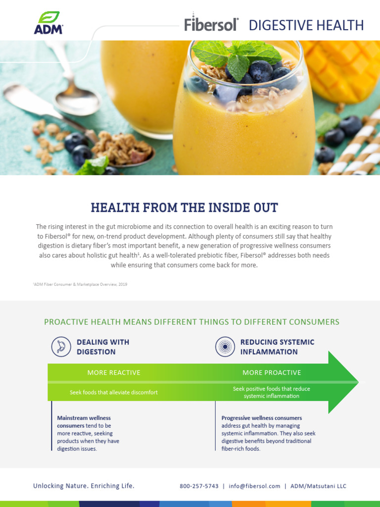 Adm Fibersol Digestive Health Product Sheet Eng Na 20 | PDF | Dietary Fiber | Diet & Nutrition