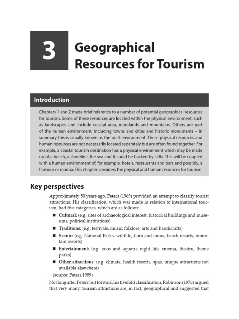 Geographical Resources For Tourism | PDF | Tourism | Resort
