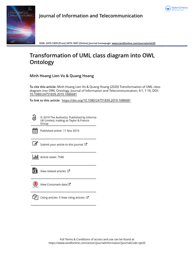 Transformation of UML Class Diagram Into OWL Ontology | PDF | Unified Modeling Language ...