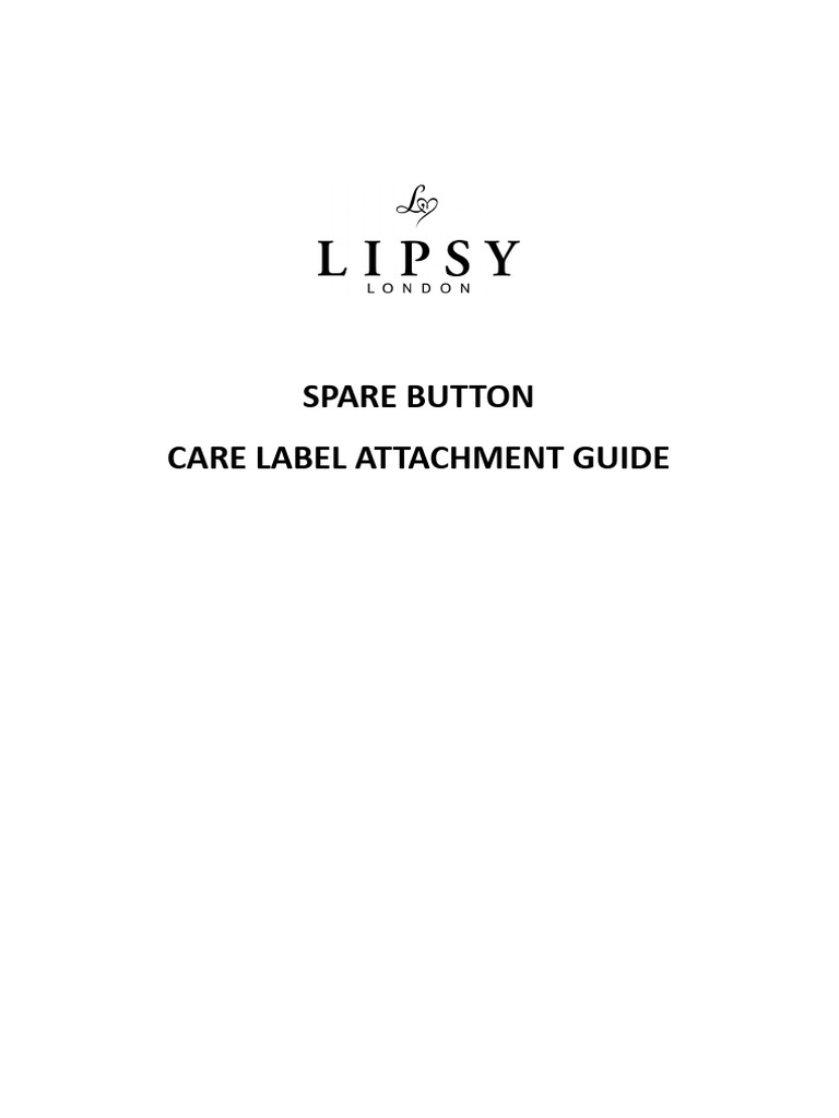 Spare Button Care Label Guide | PDF