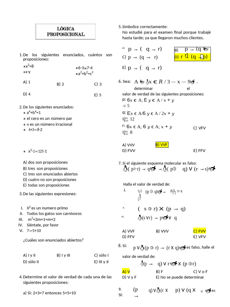 Ejercicios Act 02 Sem 02 | PDF | Proposición | Semántica