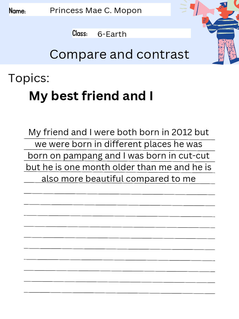 Compare and Contrast: My Best Friend | PDF