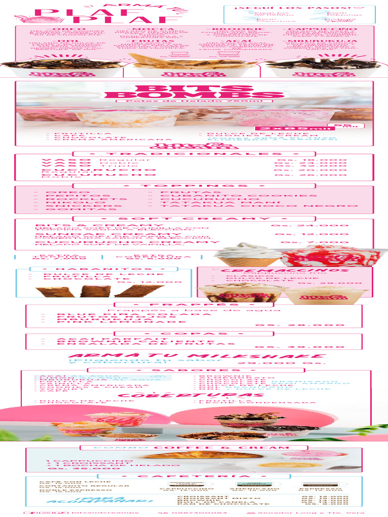 Bits&cream Menu | PDF | Helado | café