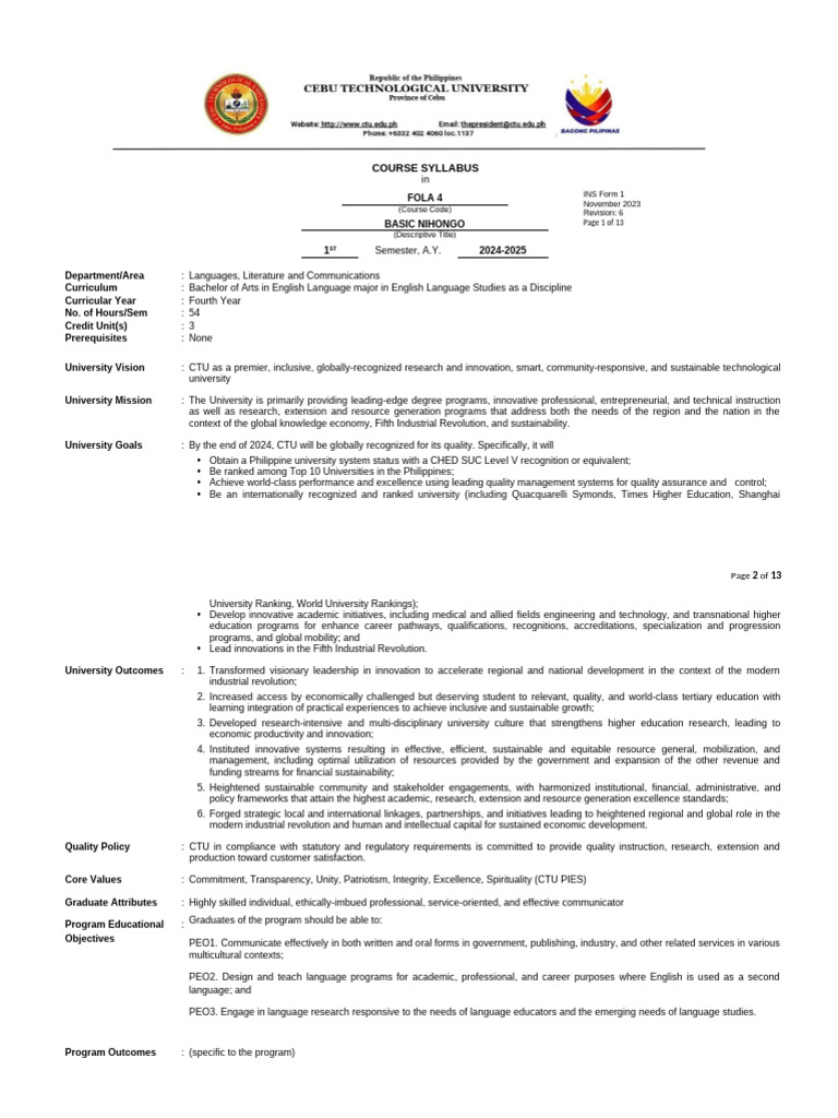 Fola 4-Basic Nihongo (Revision 6) | PDF | Japanese Writing System | Japanese Language