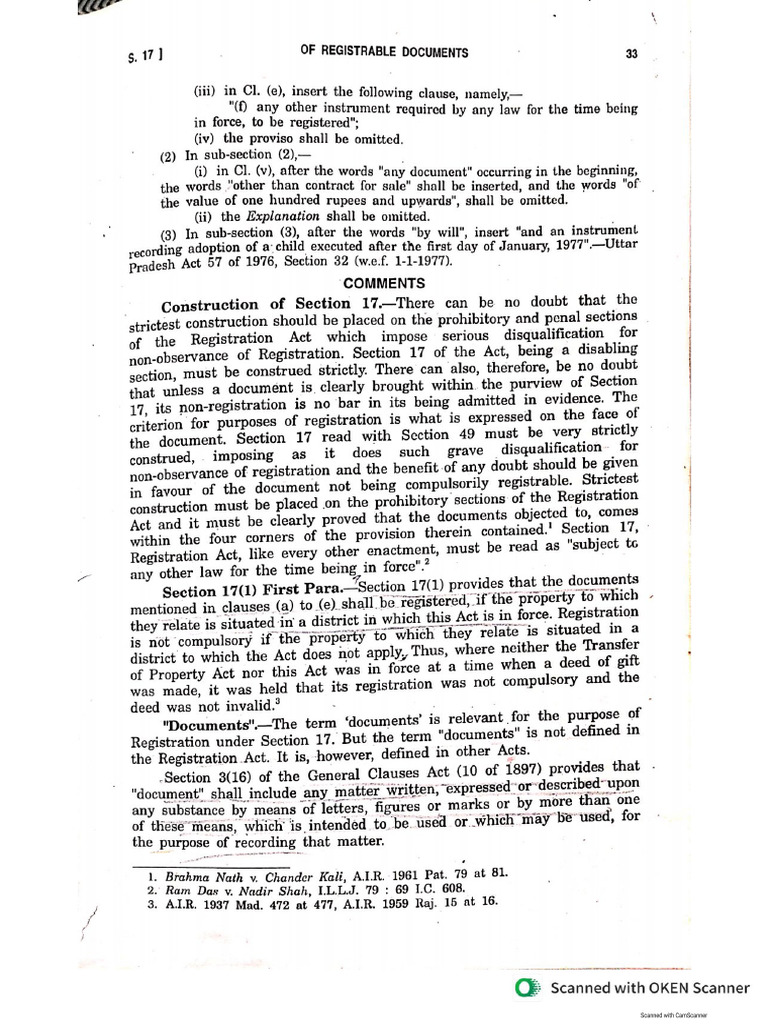 Sec 17 Registration Act Sirohi | PDF