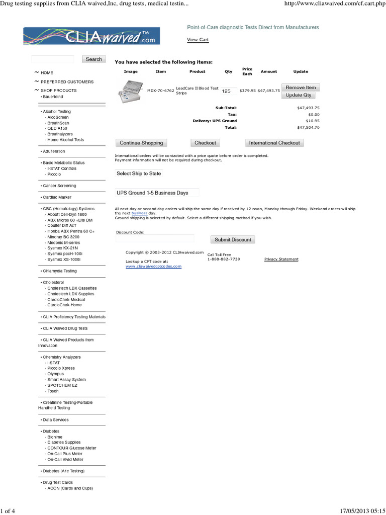 Nsr Drug testing supplies from CLIA waived LCII test kits Online ...