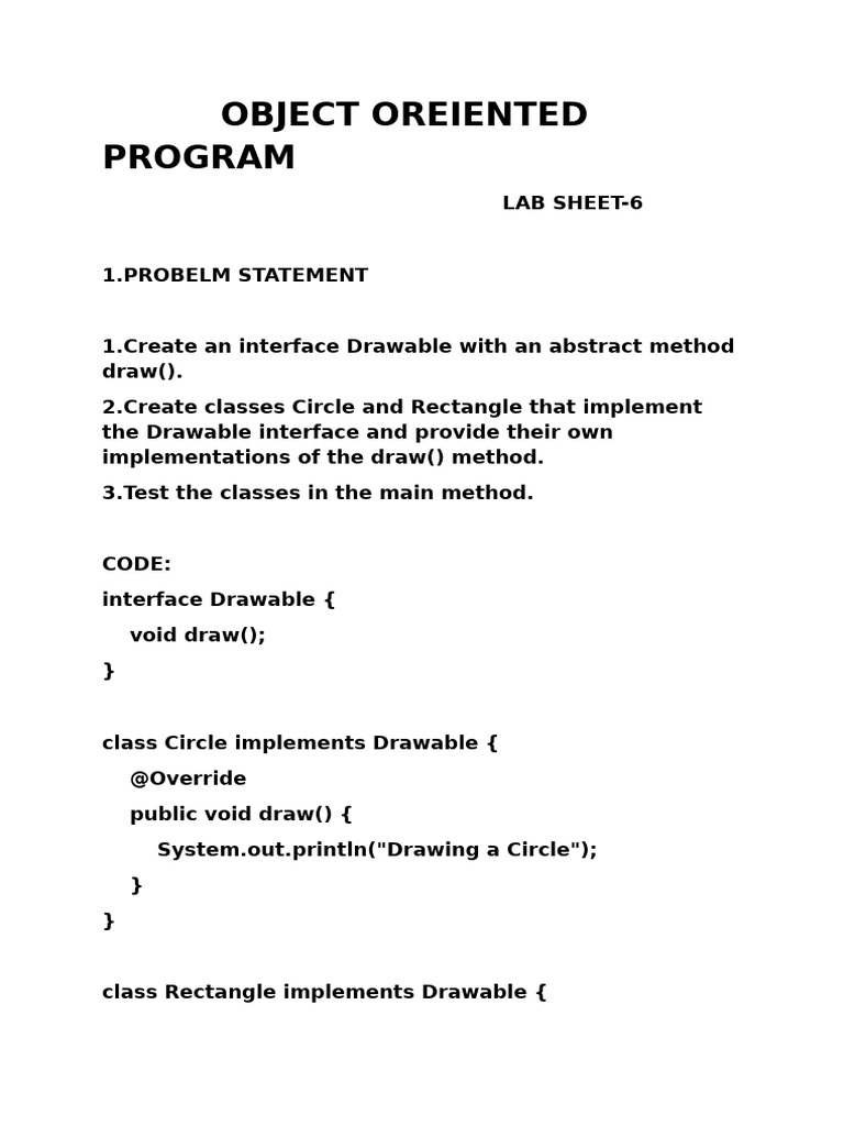 Antony Oop's Lab Sheet 6 | PDF | Method (Computer Programming) | Class (Computer Programming)