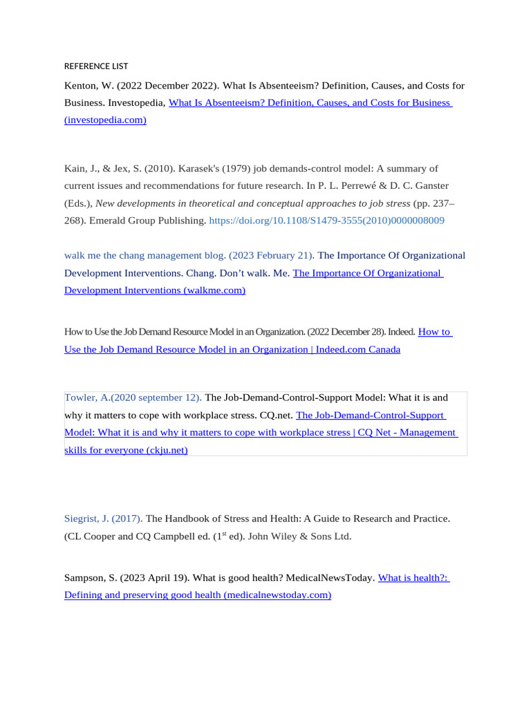 Reference List | PDF