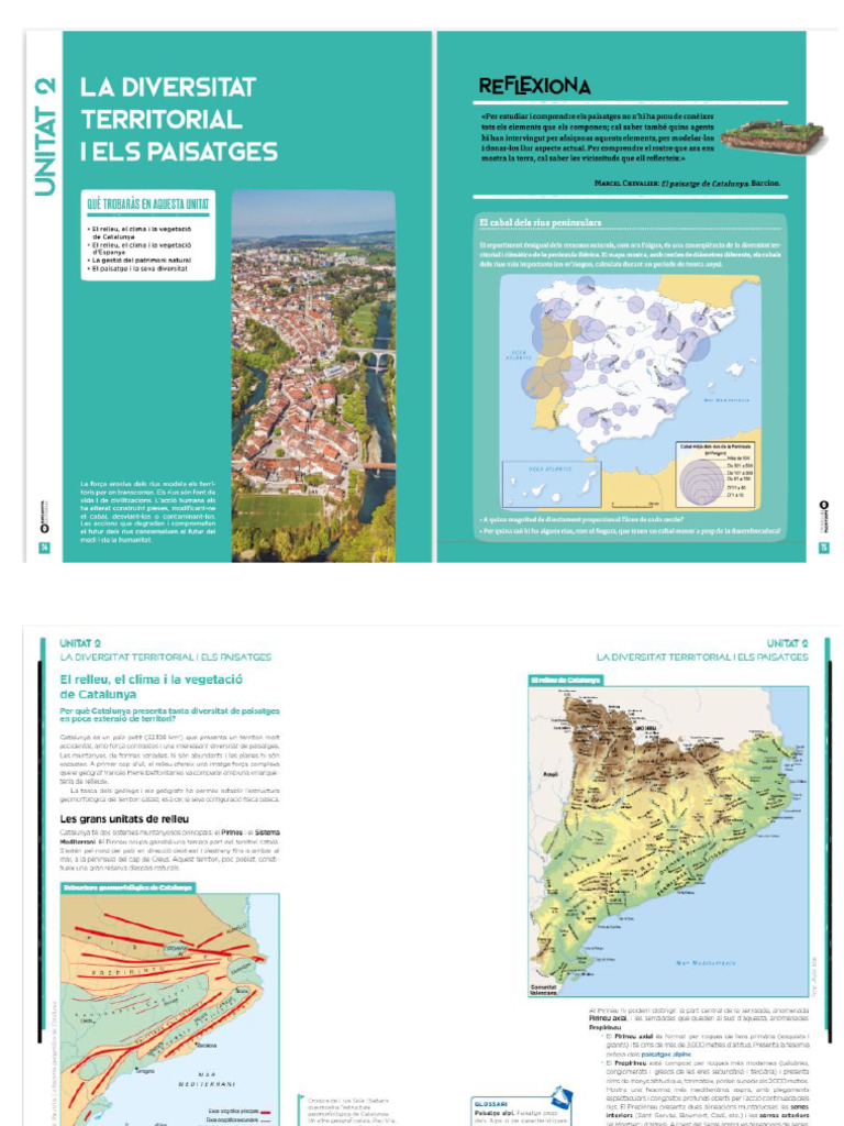 2n Batx Geo - Tema 2 La Diversitat Territorial i Els Paisatges | PDF