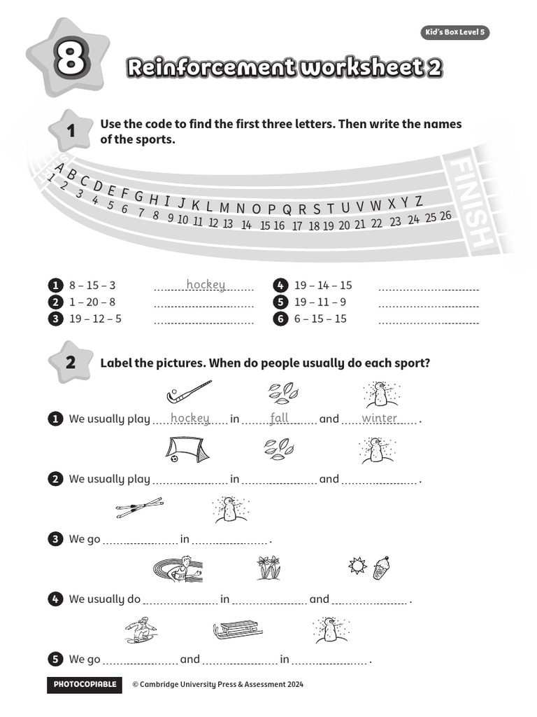 KidsBox AE Level5 Unit8 Reinforcement Worksheet 2 | PDF