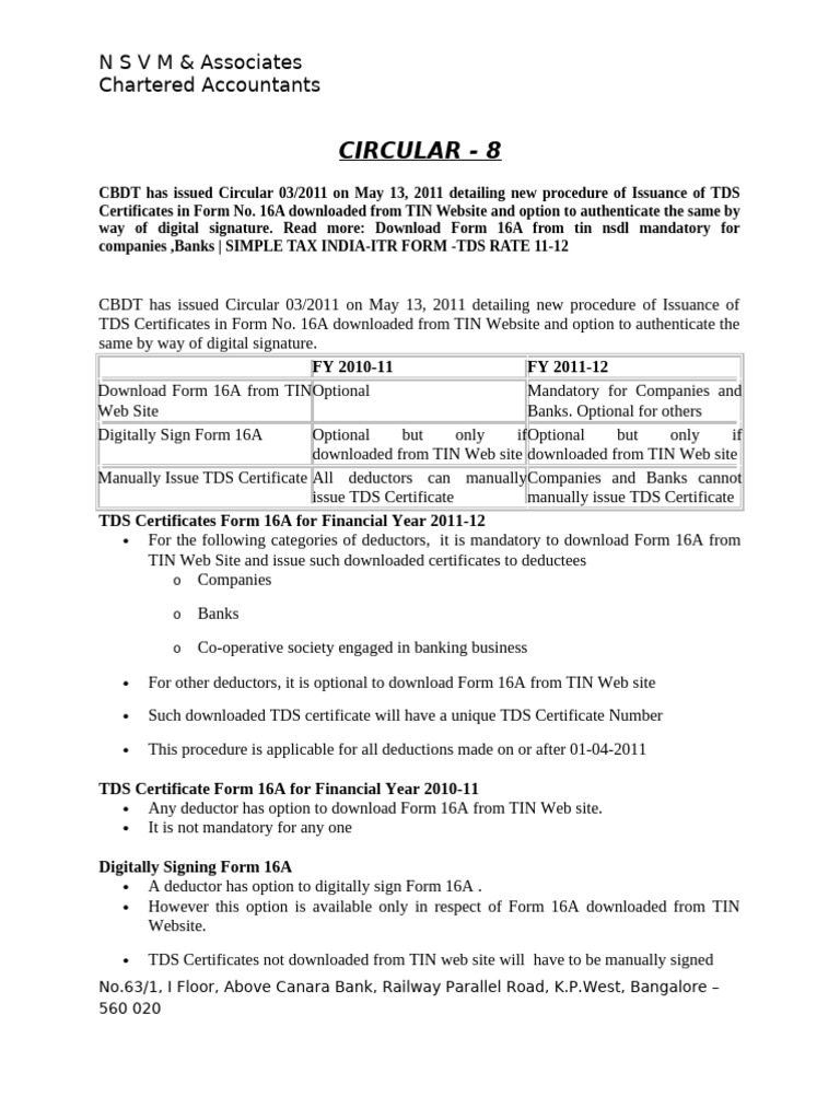 CBDT Has Issued Circular 03 - 2011 On May 13, 2011 | PDF | Taxes ...