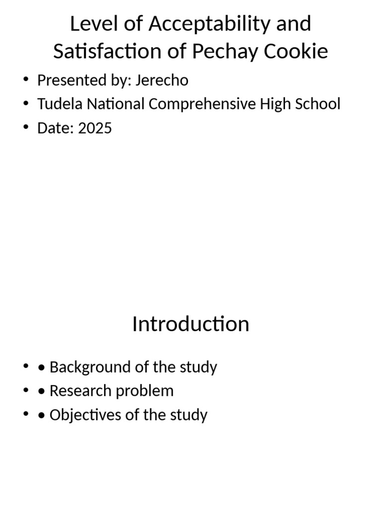 Pechay Cookie Acceptability Study | PDF