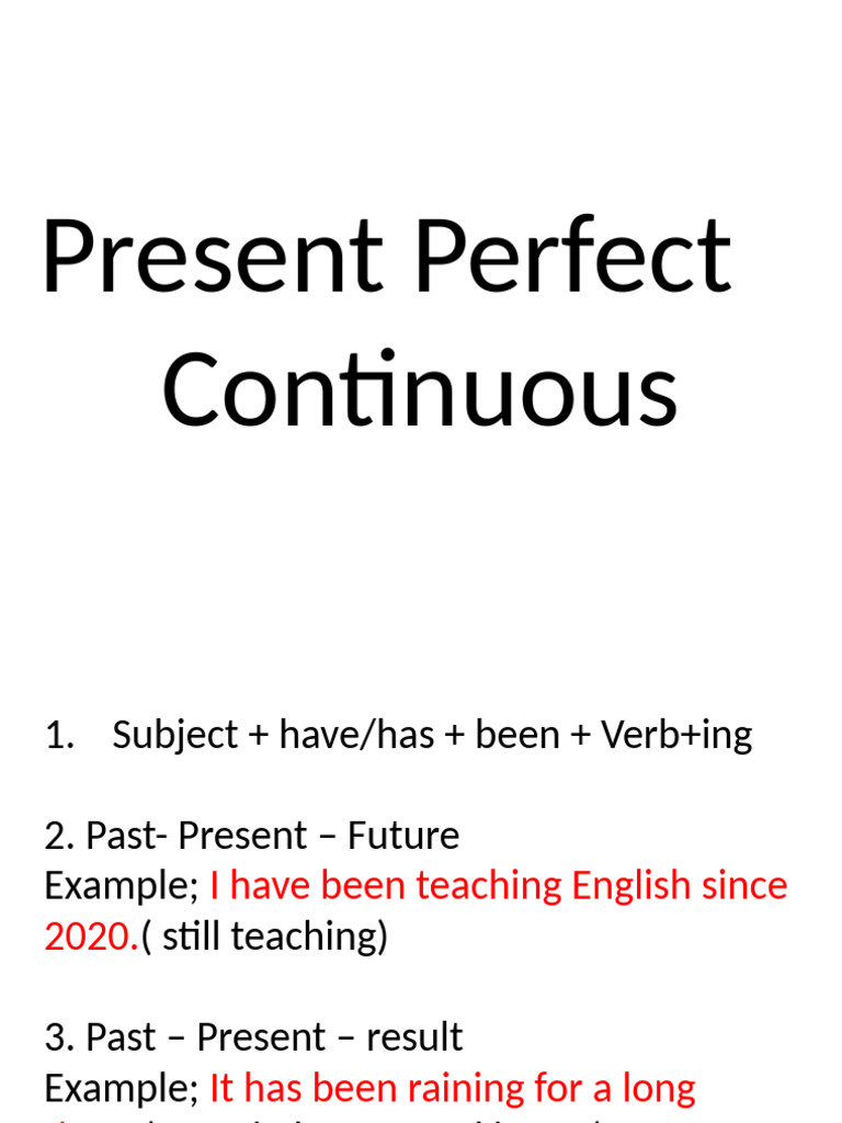 Understanding Present Perfect Continuous | PDF
