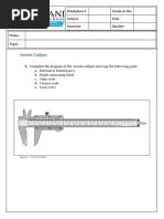 Vernier Calliper - Practical Worksheet - Ver1.0 | PDF | Length